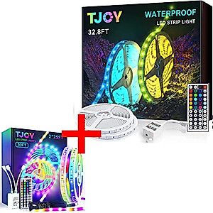 TJOY 32.8ft Waterproof Light Strips+50 ft LED Strip Lights with 44 Key Remote