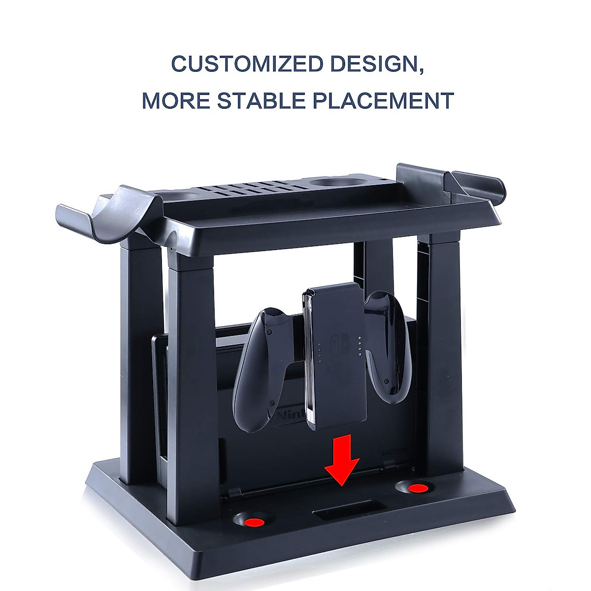 Storage Stand for Nintendo Switch, Storage Stand Controller Holder for Nintendo Switch Accessories and 2 Poke Ball Plus Controllers