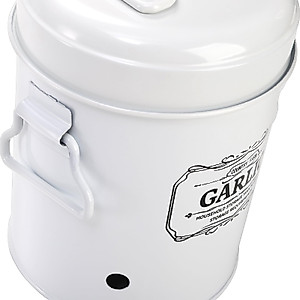 Suwimut Set of 3 Vegetable Storage Tins, Metal Potato Onion Garlic Storage Bin, Kitchen Canisters Vegetable Fresh Keeper Garlic Container Onion Keeper Potato Bin with Aerating Holes and Lid