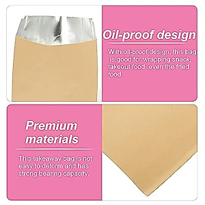 Food Snack Chip Fried Chicken Wrappers 100pcs Foods Carrier Oilproof Burger Sandwich Takeout Food Holder for Hot Food BBQ Cookie Popcorn Containers for Food