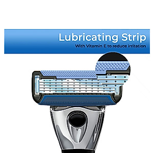 Personna Men's 5 Blade Razor System - Mens Shaving Razors - Razor Handle with 12 Replacement Cartridges