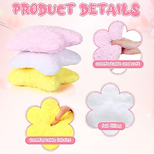 Yousoontic 6 Pcs Star Plush Throw Pillows Cute Preppy Star Shaped Floor Cushions Kids Aesthetic Room Decorative Pillows for Sofa Living Room Bedroom, 15.75 Inches(Pink,Yellow, White)