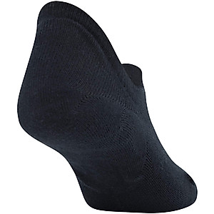 Under Armour Adult Essential Ultra Low Tab Socks, Multipairs , Black (3-Pairs) , Large