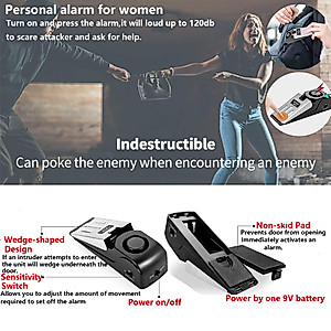 Upgraded Portable Door Lock & Door Stop Alarm, Home Security Door Locker Devices & Door Stopper, Perfect Christmas Gifts Self Defense Travel Essentials for Hotel Apartment Airbnb Additional Safety
