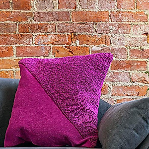 Refinery29 | Sawyer Collection | 100% Cotton Luxury Decorative Textured Throw Pillows, Ultra Soft with Stylish Modern Woven Tufted Design for Home Décor, Purple