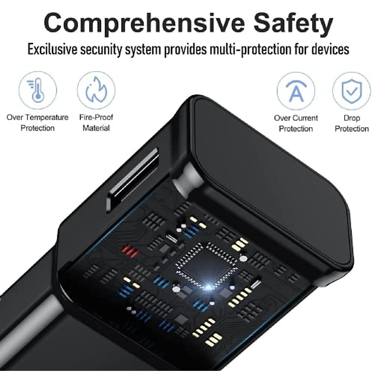 Samsung Fast Charger with USB Type C Cable 6ft for Samsung Galaxy S10/S10e/S10 Plus/S9/S9 Plus/S8/S8 Plus/A13/A03s/A30/A31/A32/A50/A51/A52/A53/Note 20/Note 10/Note 9/Note 8/S20/S20+/S21/S21+/S22 Ultra