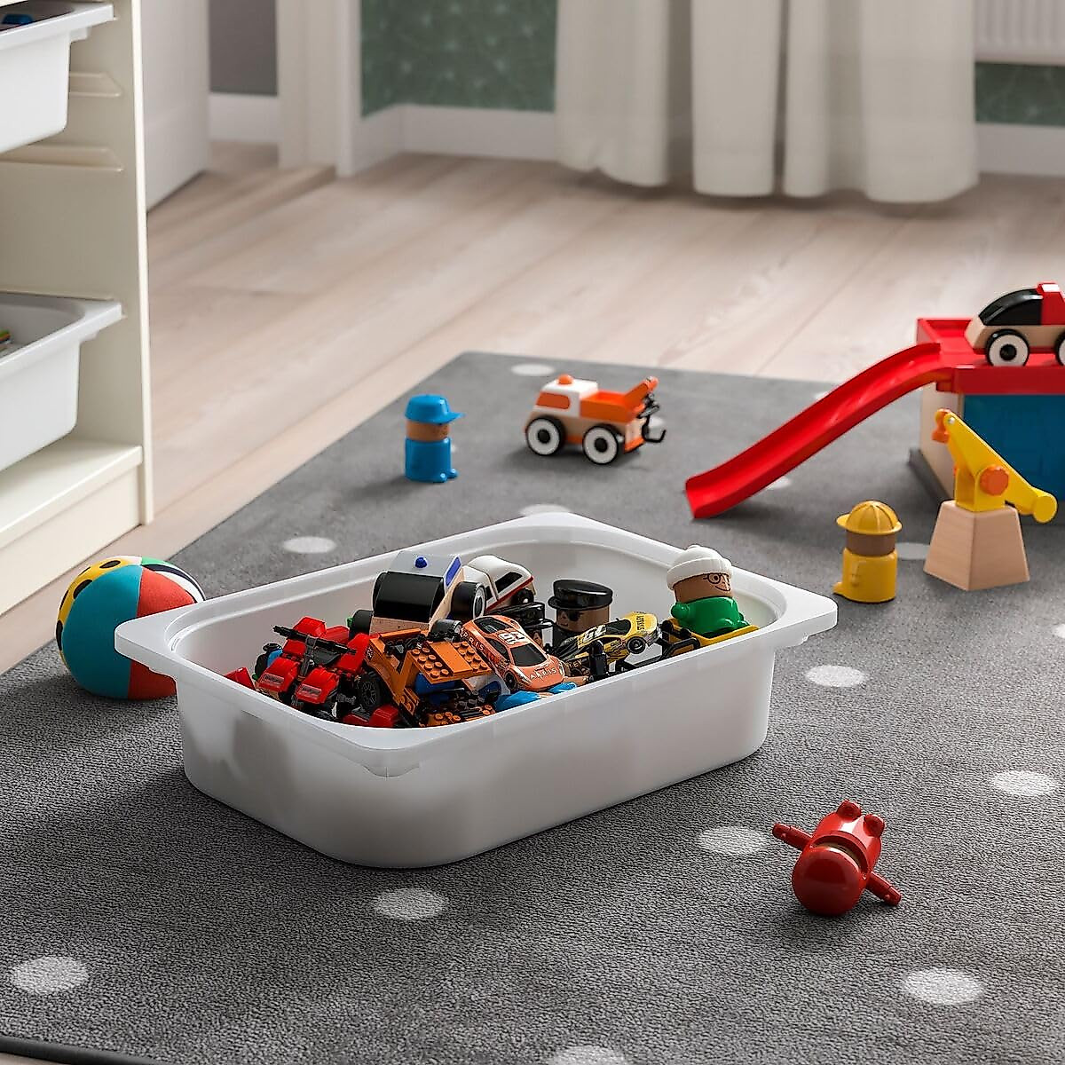 Ikea 800.892.39 TROFAST Storage Box, White; 16.5" x 11.75" x 4 ", Stackable, Compatible with Trofast Frames and Lids, Made of Polypropelene