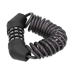 Rankomu Helmet Bike Lock Cable, Mini Cable Locks with Combination, 4 Digit Password Resettable Portable Anti‑Theft Replacement for Bike Motorcycle