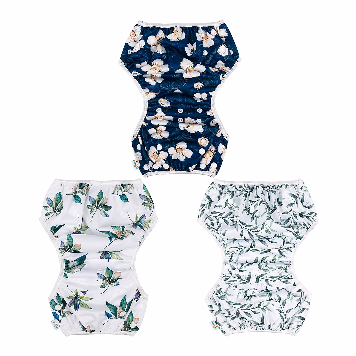 Babygoal Baby & Toddler Girl and Boy Swim Diapers, Reusable Adjustable Washable One Size Fits 6M-3T Gifts and Swimming Lessons 3 Pack 3ZSD10