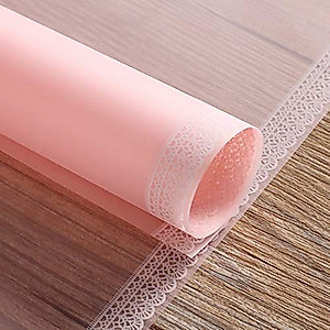BBC Translucent Waterproof Flower Wrapping Paper, 20 Counts, 23.6x23.6 Inch (Pink)