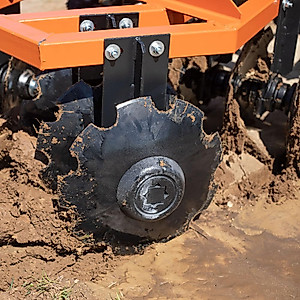 Titan Attachments 4 FT Notched Disc Harrow Plow, Category 1, 3 Point, for Kubota New Holland Tractors