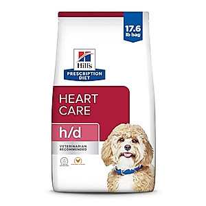 Hill's Prescription Diet h/d Heart Care Chicken Flavor Dry Dog Food, Veterinary Diet, 17.6 lb. Bag