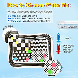 QIUXQIU Toddlers Water Mat Infantable Infants High Contrast Tummy time Baby Water Mat Perfect for Practicing Montessori Time Have Fun Play Activity Center Your Newborn Baby Gear Must Haves