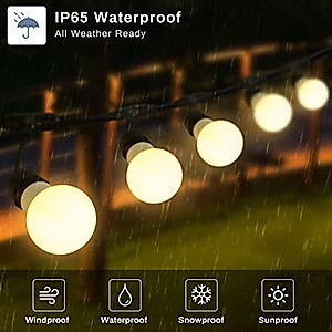 OYYPTDZM Outdoor String Lights 49 Feet Patio Lights Waterproof with 15 Lamp Heads Connectable Hanging Light for Backyard Porch Balcony Garden E26 Bulb Not Included