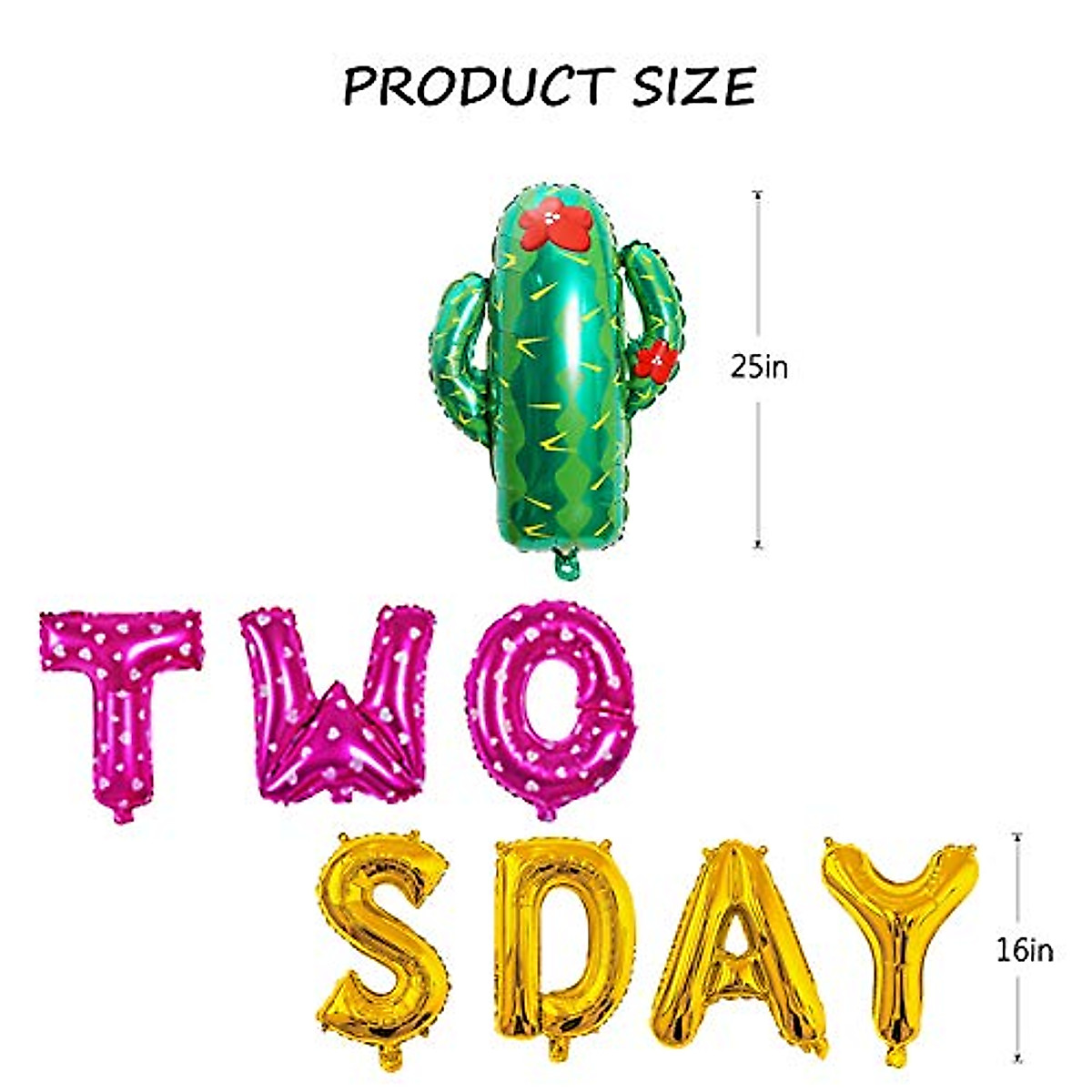 Girl Taco Twosday Birthday Party Decorations, Taco Twosday Balloons Cactus Fiesta Themed Banner for Taco 2sday Birthday Taco 2nd Birthday Party Supplies 14PCS Kit of Qinsly (Pink, Taco 2sDay)