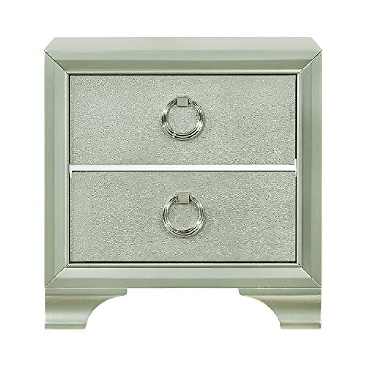 Coaster Furniture Salford 2-Drawer Metallic Sterling Nightstand 24.25" H x 16.5" W x 23.5" D Silver 222722