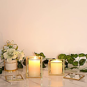 Hipiwe 2 Pack Glass Qtip Holder Dispenser With Lid Gold Bathroom Containers for Cotton Balls Makeup Sponges Bath Salts Candles Vanity Canisters Countertop Storage Organizer Jar