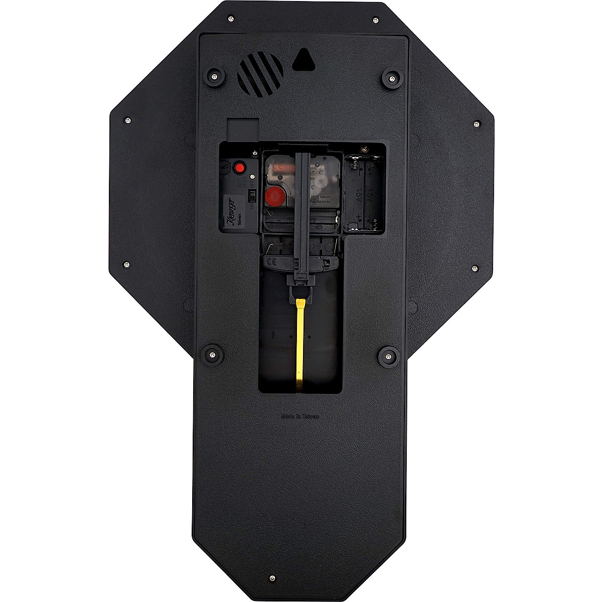 JUSTIME Traditional Schoolhouse Pendulum Luminous Wall Clock Chimes Hourly with Westminster Melody Made in Taiwan, 4AA Batteries Included (PP0262-L Vintage Bronze)