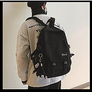 AoMoon Casual Lightweight Backpack for Men Women Laptop Rucksack College Bag Durable University Backpack Travel Daypack(Black)