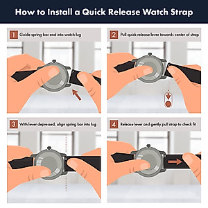 Benchmark Canvas Watch Band - Quick Release Cotton Fabric Watch Straps for Men & Women (20mm, Army Green)