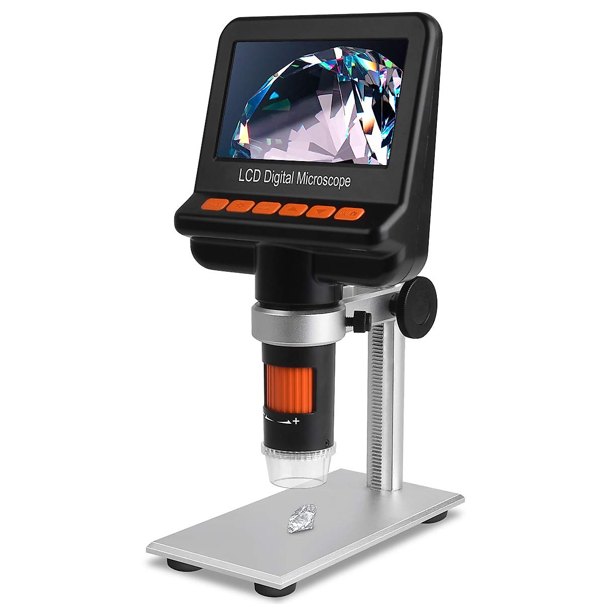 LCD Digital Microscope with Polarizer, HD Output 12MP Digital 1200x Magnification for SMD Soldering Work Jewelers Coins Collection