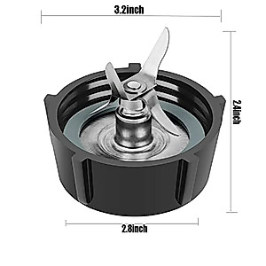 Replacement Parts Compatible with Osterizer Oster Blender Blades Assembly with 4961 Blender 4-Point Fusion Blade & 4902 Jar Bottom Cap and 3 Pcs Rubber Gasket