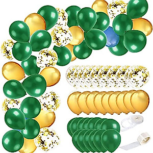 Graduation Party Decorations 2023 Green Gold/Green Gold Balloons St. Patrick’s Day Decorations 45pcs Balloons Green Graduation Decorations/Green Gold Birthday Party Decorations Summer Mexican Party