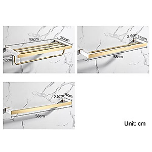 Towel Rack Hand Towel Bar Marble Bathroom Towel Holder Rustproof Wall Mount Brushed Brass, Bathroom Hardware Accessories Towel Shelf (Color : Bath Towel Rack)