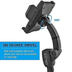 woleyi Fast Charging Car Phone Holder, Dual USB Port Car Charger Mount 360 Degree for iPhone 11 Pro Max 11 Xr Xs 8 Plus 8 and All 3.5-6.8 Inch Smartphones