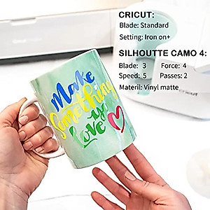14 Pack Permanent Vinyl for Cricut, Lya Vinyl 12" x 12" Glossy Permanent Vinyl Sheets for Cricut and Silhouette, Cricut Vinyl for Mug & Cup & Glass Window, Party Decoration, Craft Cutter, Home Decal