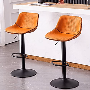 YOUNUOKE Bar Stools Set of 2 Modern Faux Leather Swivel Counter Height Barstools with Back Adjustable Tall Bar Stool Chairs for Kitchen Islands