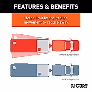 CURT 17322 Short Trunnion Bar Weight Distribution Hitch with Sway Control, Up to 10K, 2-In Shank, 2-5/16-Inch Ball , Black