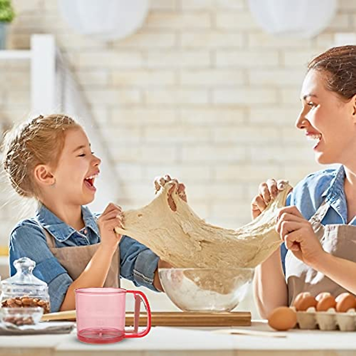 Cabilock 1pc Flour Sieve Powdered Sugar Sifter for Baking Sifting Strainer Handheld Sifter Household Tools Diy Tools Metal Colander Home Flour Strainer Stainless Steel Plastic Cup To Rotate