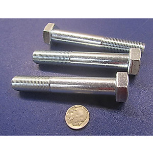 Class 8.8 Zinc Plated Steel Hex Head Bolts PT M16 x 1.5 mm x 100 mm Long 3 pcs.
