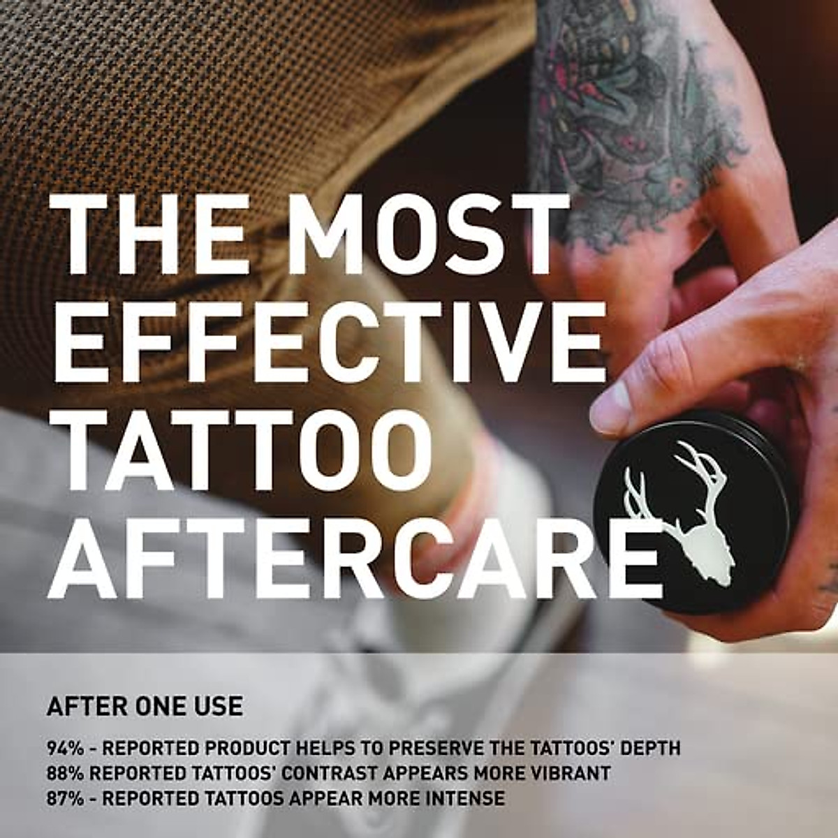 Mad Rabbit Tattoo Balm & Aftercare Cream- Color Enhancement that Revives Old Tattoos, Hydrates New Tattoos, Made With Clean Ingredients + Petroleum Free, Daily Tattoo Lotion Moisturizer & Brightener