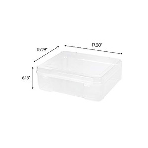 IRIS USA SBC-450 Portable Project Case for 12" x 12" Scrapbooking Paper, 17” X 15”, Clear
