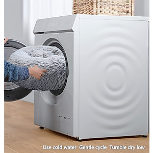 Extra Small Dog Bed Cute Grey Dog Bed Washable 19 inches Donut Fluffy Small Pet Beds,Calming Anti Anxiety Round Fits up to 10 lbs Soft Warm Pets Beds for Puppy Dogs Indoor