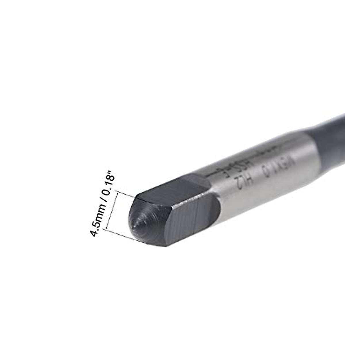 uxcell M6 x 1.0 Spiral Point Threading Tap, H2 Tolerance High Speed Steel TICN Coated, Round Shank with Square End, Metric Screw Taps Tapping Bit for Machinist Thread Repair, 2pcs