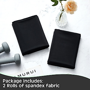 2 Rolls 1 Yard Matte Nylon Spandex Fabric Polyester 4 Way Stretch Fabric 60" Wide by The Yard 80% Nylon 20% Spandex Black Stretchy Fabric for Swimwear Sportswear Swimsuit Yoga Dancewear Activewear