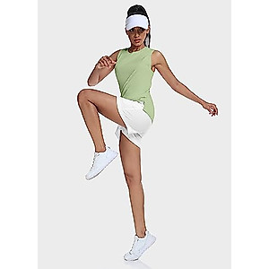 Hiverlay Workout Tank Tops for Women Loose Sleeveless Athletic Exercise Sports Gym Muscle Running Shirts Green s