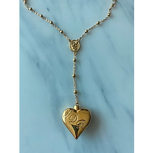 Barkley Design Saint Lana Del Rey LDR Style Stash Necklace/Rosary Chain/Hollow Pendent/Heart Shaped With Snakes and Spoon