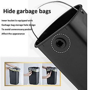 Trash can Nordic Stainless Steel Trash Can Household Pedal-Style Covered Kitchen Bathroom Living Room Bedroom Simple Human Trash can (Color : White)