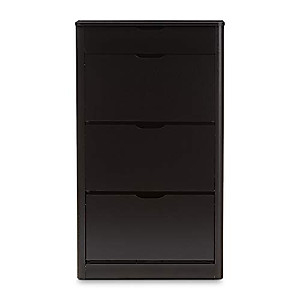 Baxton Studio Cayla 4 Drawer Shoe Cabinet in Black