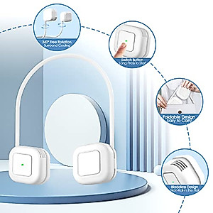 Neck Fan, Portable Neck Fan 360° Foldable, Personal Neck Fan Air Conditioner with 3 Speeds, Cooling Neck Fans Portable Rechargeable for Women Men Kids Outdoor Indoor