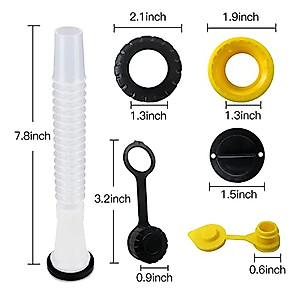 Set of 5 Replacement Gas Can Spout for Blitz, Midwest,Scepter, Briggs&Stratton on many Fuel Cans for Industrial Machinery Refuel, Garden Machinery Refuel, Car Refuel