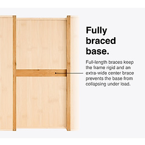 Stedware Kitchen Drawer Organizer, Heavy Duty Reinforced Silverware Divider Tray, Expandable Bamboo Utensil Holder for Flatware, Cutlery, Knives - Kitchen Organization and Storage