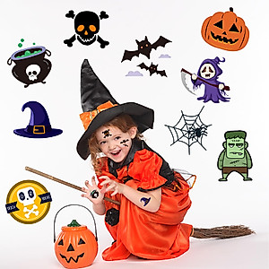 180pcs 60 Designs Halloween Temporary Tattoos for Kids, Children Fake Tattoos Stickers Party Supplies, Pumpkin Lantern Ghost Vampire Tattoo Body Sticker Halloween Party Themed Accessory Decorations