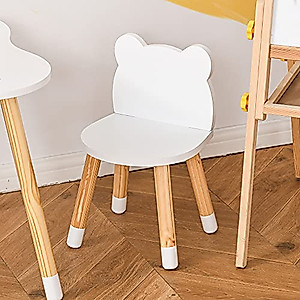 Qaba Wooden Kids Table and Chair Set Ideal for Arts, Meals, Homework, Cute Toddler Activity Table for Age 3 Years+, Grey