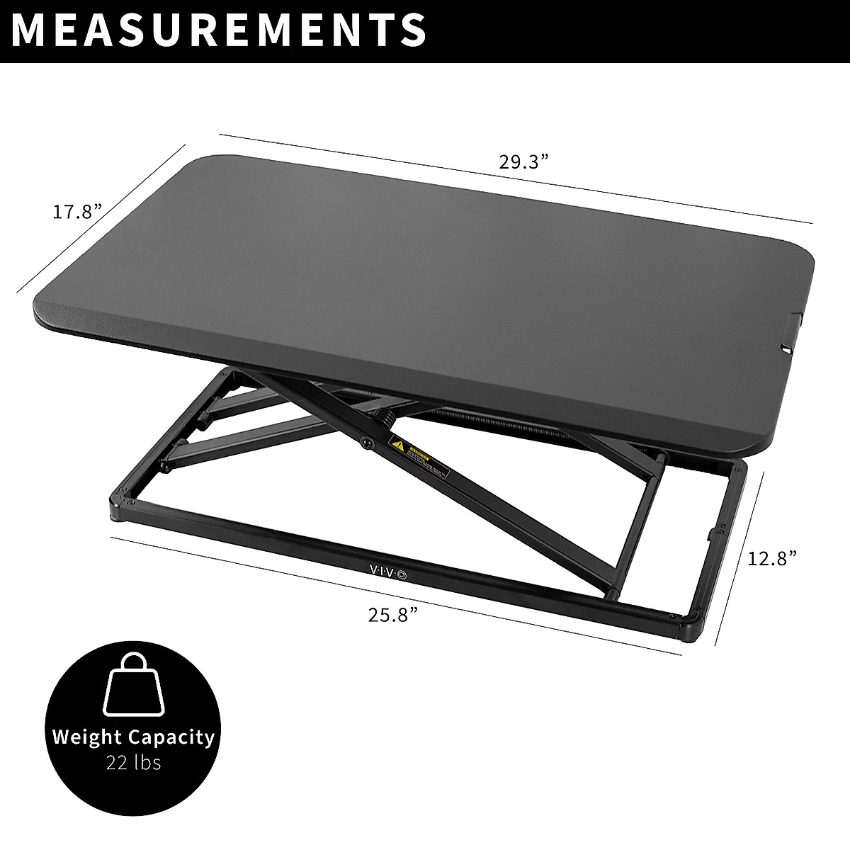 VIVO Economy Single Top Height Adjustable 29 inch Standing Desk Converter, Sit Stand Tabletop Monitor and Laptop Riser Platform Workstation, DESK-V000U