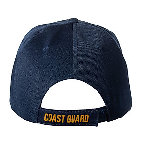 United States Coast Guard Emblem Blue Embroidered Adjustable Baseball Cap (Blue Standard)